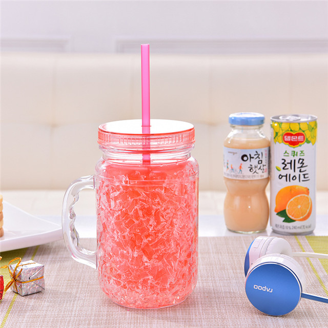 Double Wall Freezer Mason Jar, Freezable Gel Shot Glasses, Ice Cup with ...