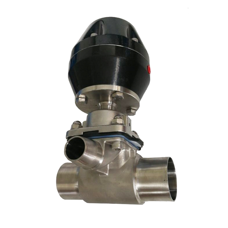 Sanitary Pneumatic 3 way T type Diaphragm Valve from China manufacturer ...