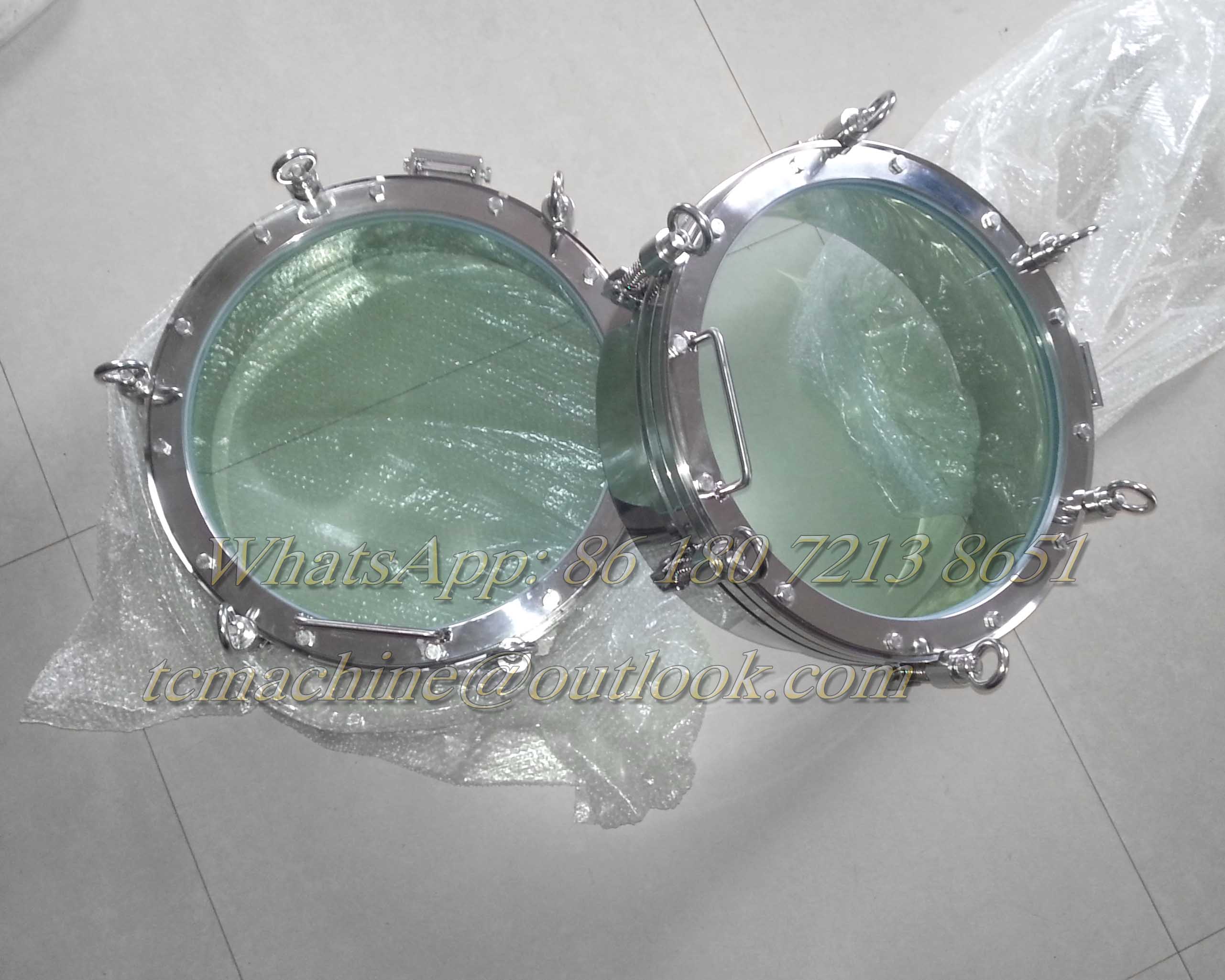 Sanitary round pressure manway door manhole cover with glass pane - Buy ...