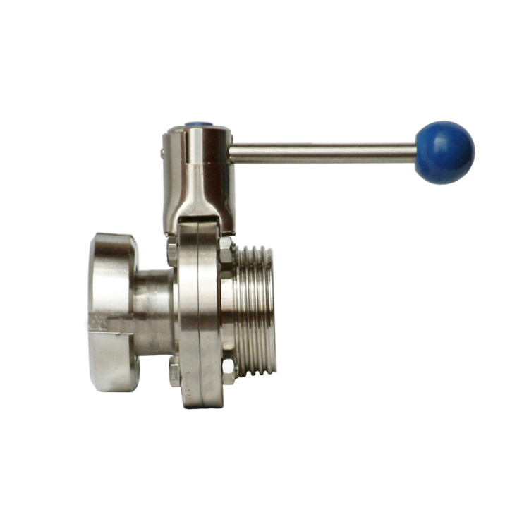 Hygienic Manual Butterfly Valves With Union Nut DIN RJT SMS from China ...