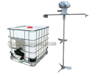 air-driven mixer for IBC tote folding mixing blade