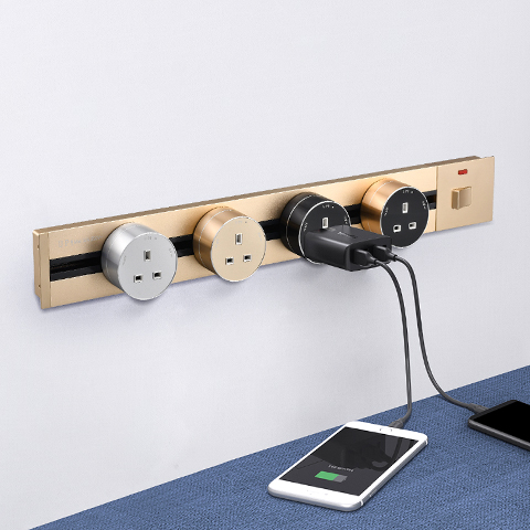 Track Socket in Plug & Socket Aluminum Wall Track Socket Embedded ...