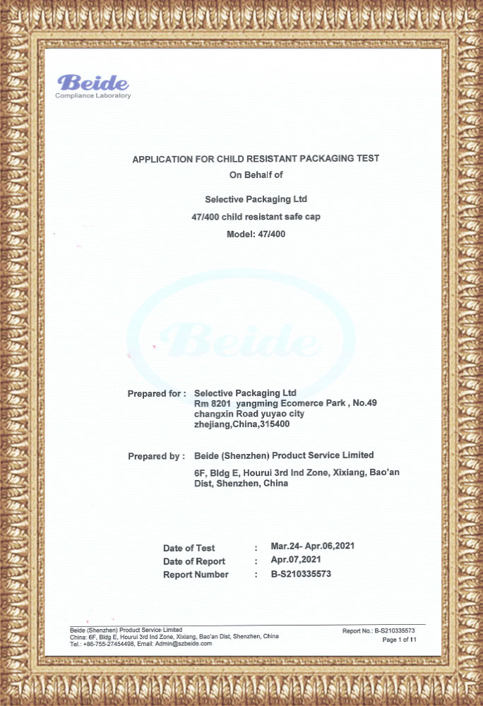 Certificates - Selective Packaging LTD